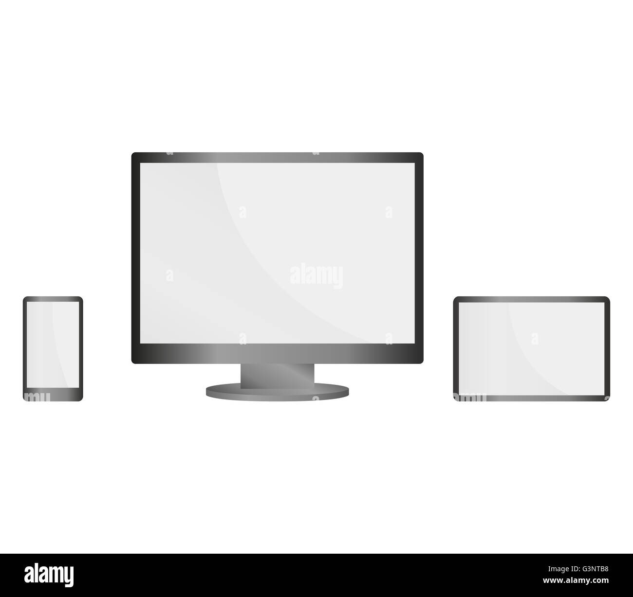 Desktop devices Black and White Stock Photos & Images - Alamy