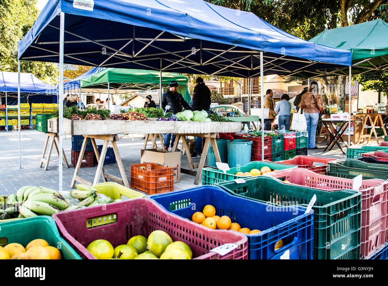 Neighborhood fruit fruits produce vegetable vegetables market stand hi ...