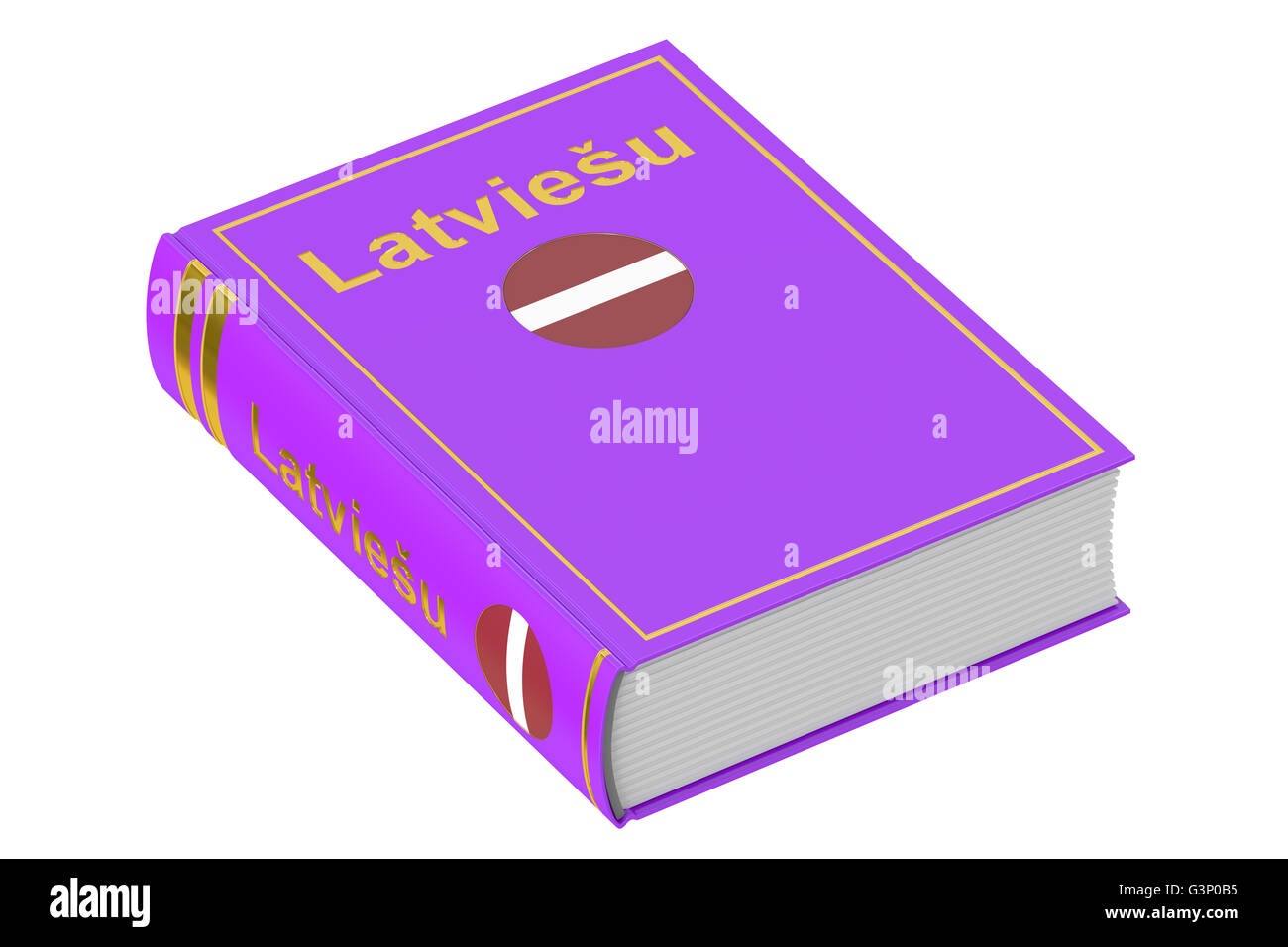 Latvian language textbook, 3D rendering isolated on white background ...