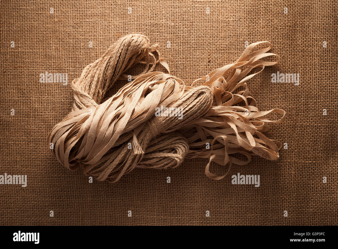 rope frame sackcloth background still life rustic flat lay Stock Photo ...