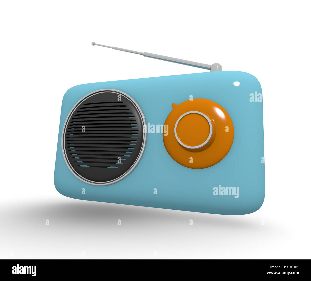 Vintage style radio on a white background, 3d rendering Stock Photo - Alamy