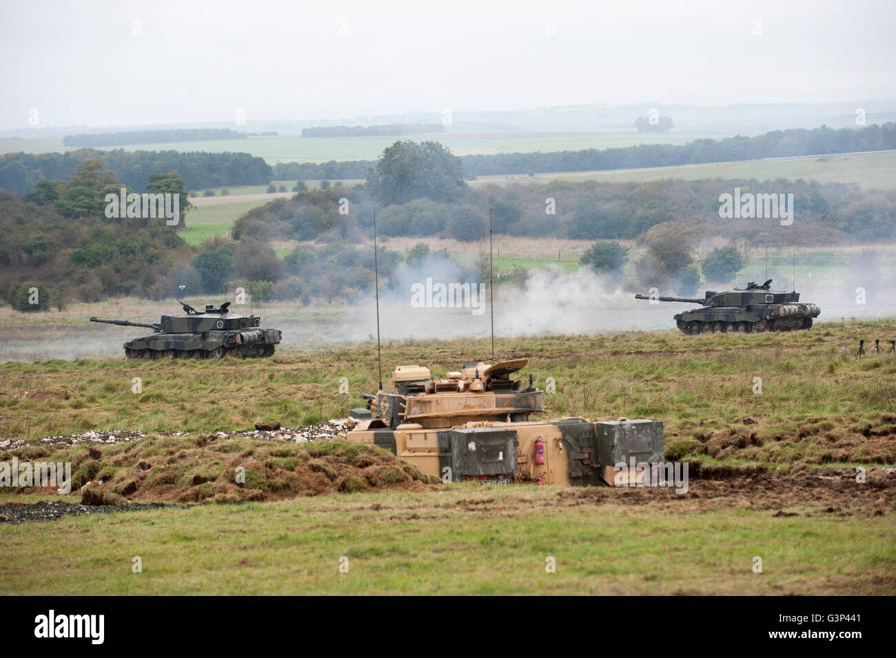 British troops on combined army manoeuvre exercise displaying the ...