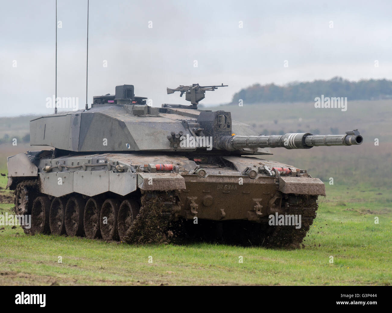 Challenger 2 tank on training manoeuvres with the British Army on ...