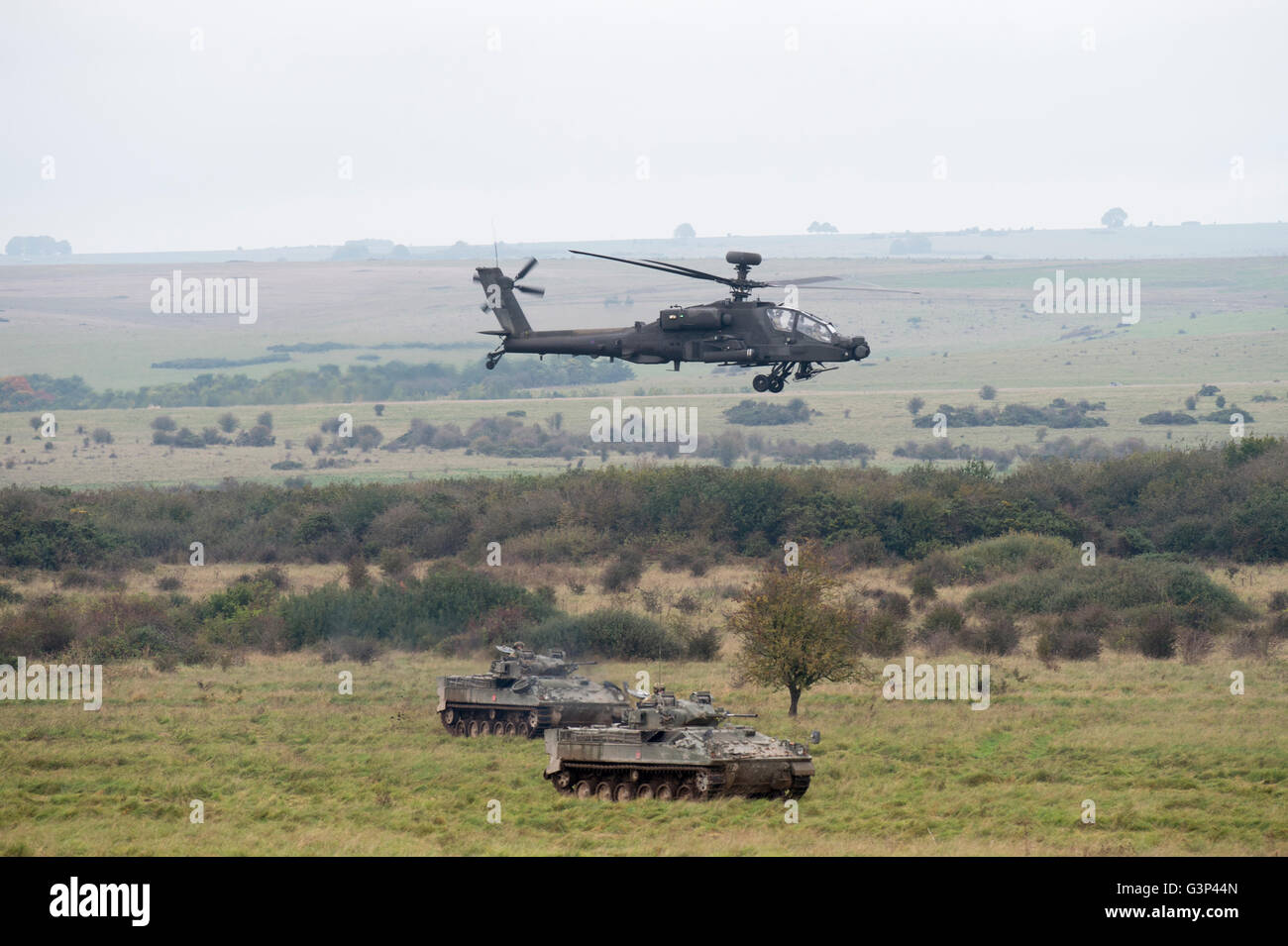 British troops on combined army manoeuvre exercise displaying the ...