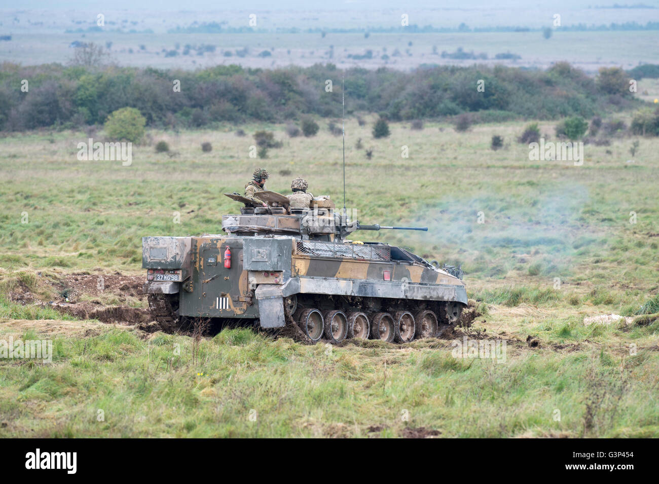 British troops on combined army manoeuvre exercise displaying the ...