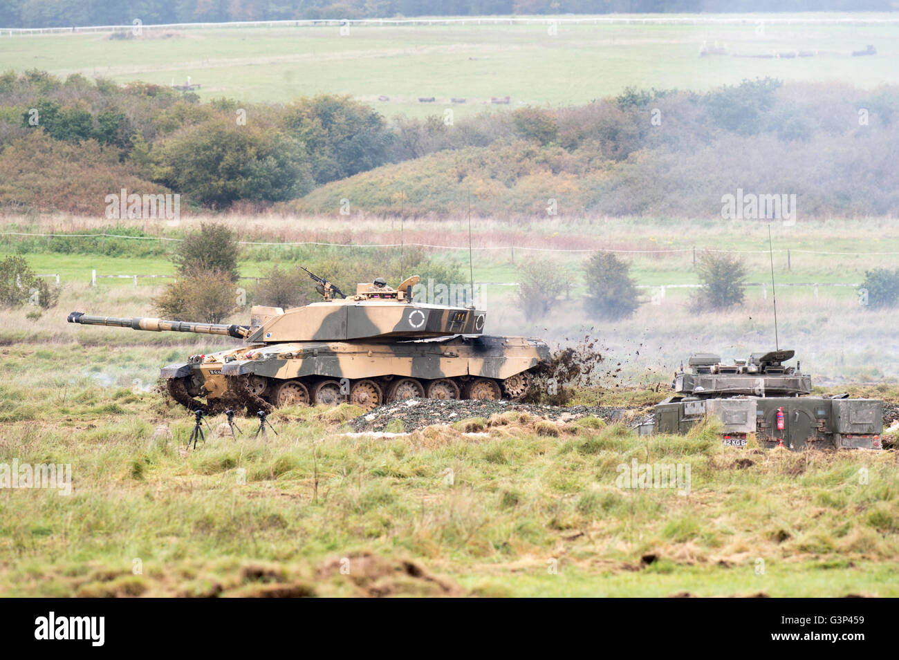 British troops on combined army manoeuvre exercise displaying the ...