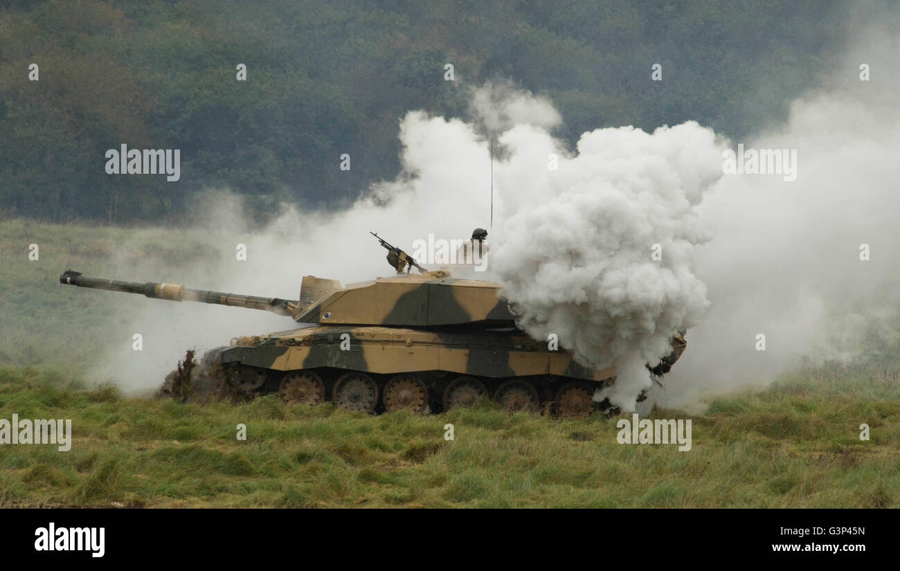 British troops on combined army manoeuvre exercise displaying the ...
