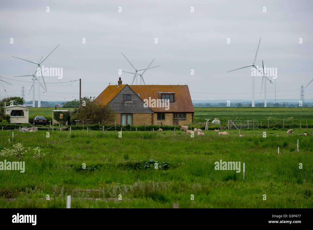 Wind turbines in rural Kent, England Stock Photo - Alamy