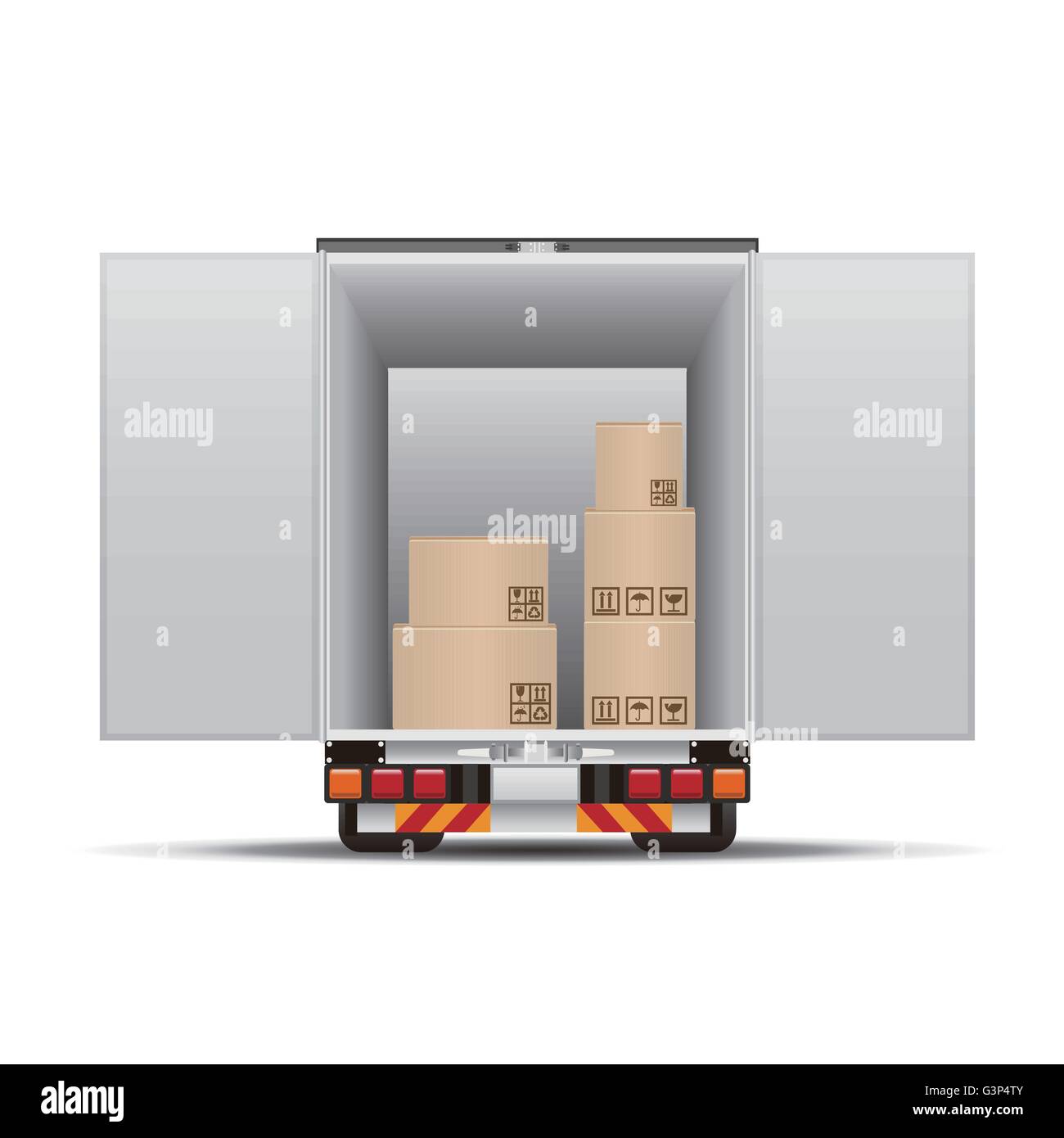 Delivery truck with boxes Stock Vector Image & Art - Alamy