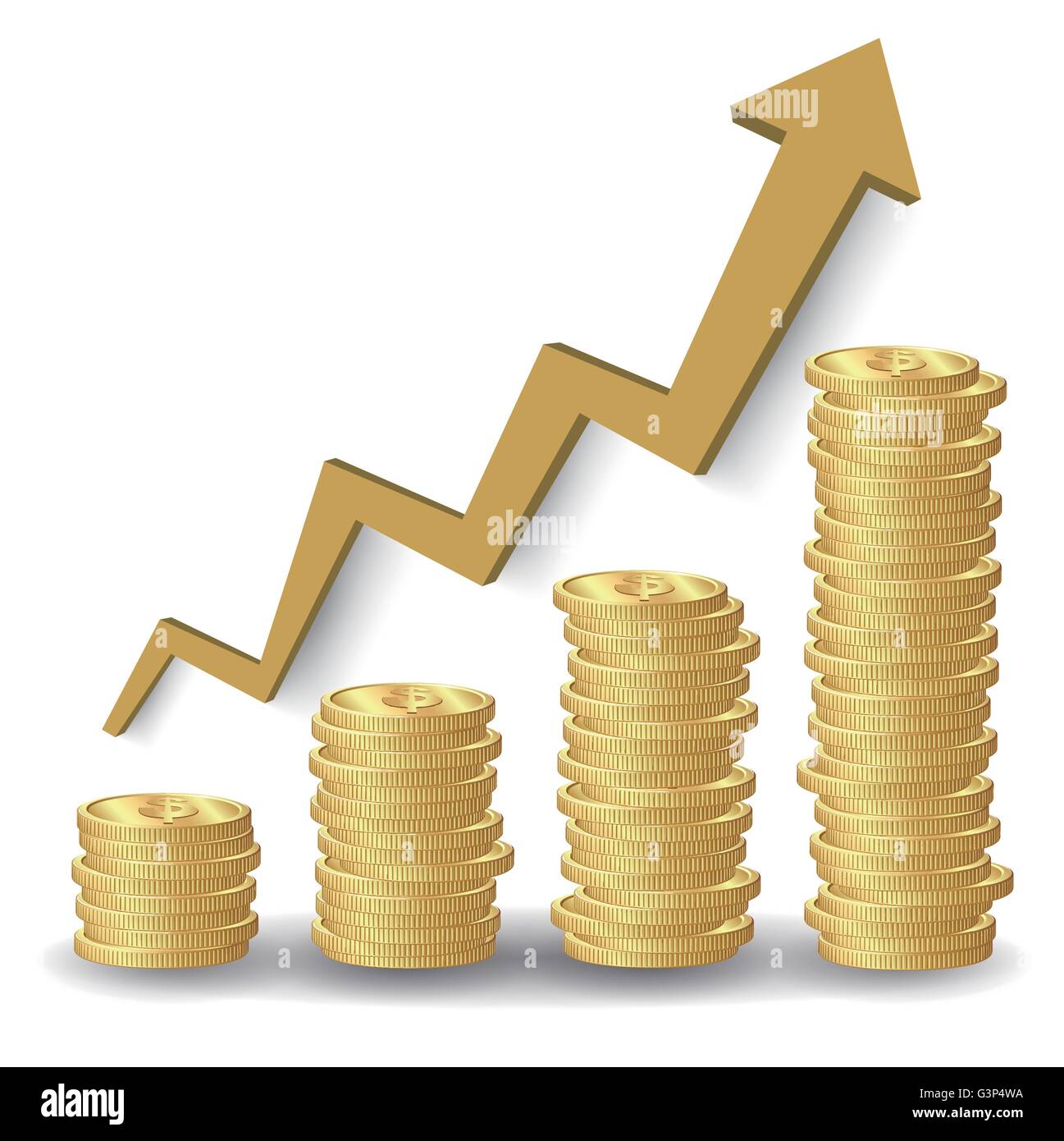 Stacks money growth arrow Stock Vector Images - Alamy
