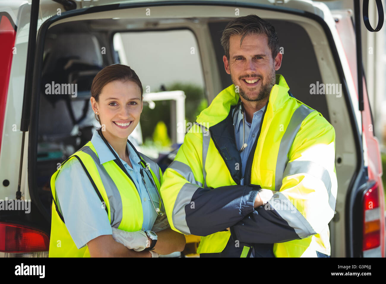 Safety first smiling young hi-res stock photography and images - Alamy