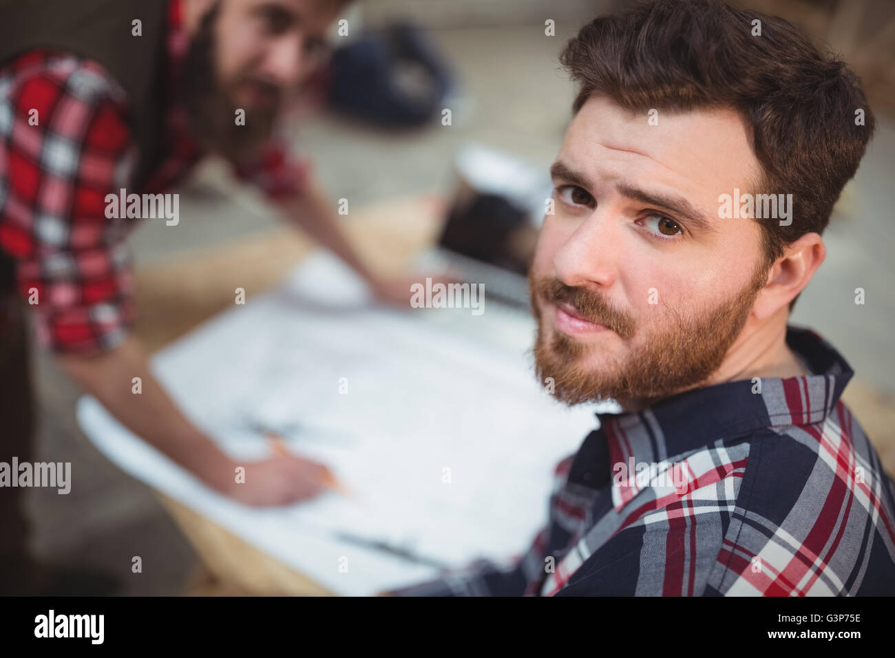 Portrait of carpenter Stock Photo - Alamy