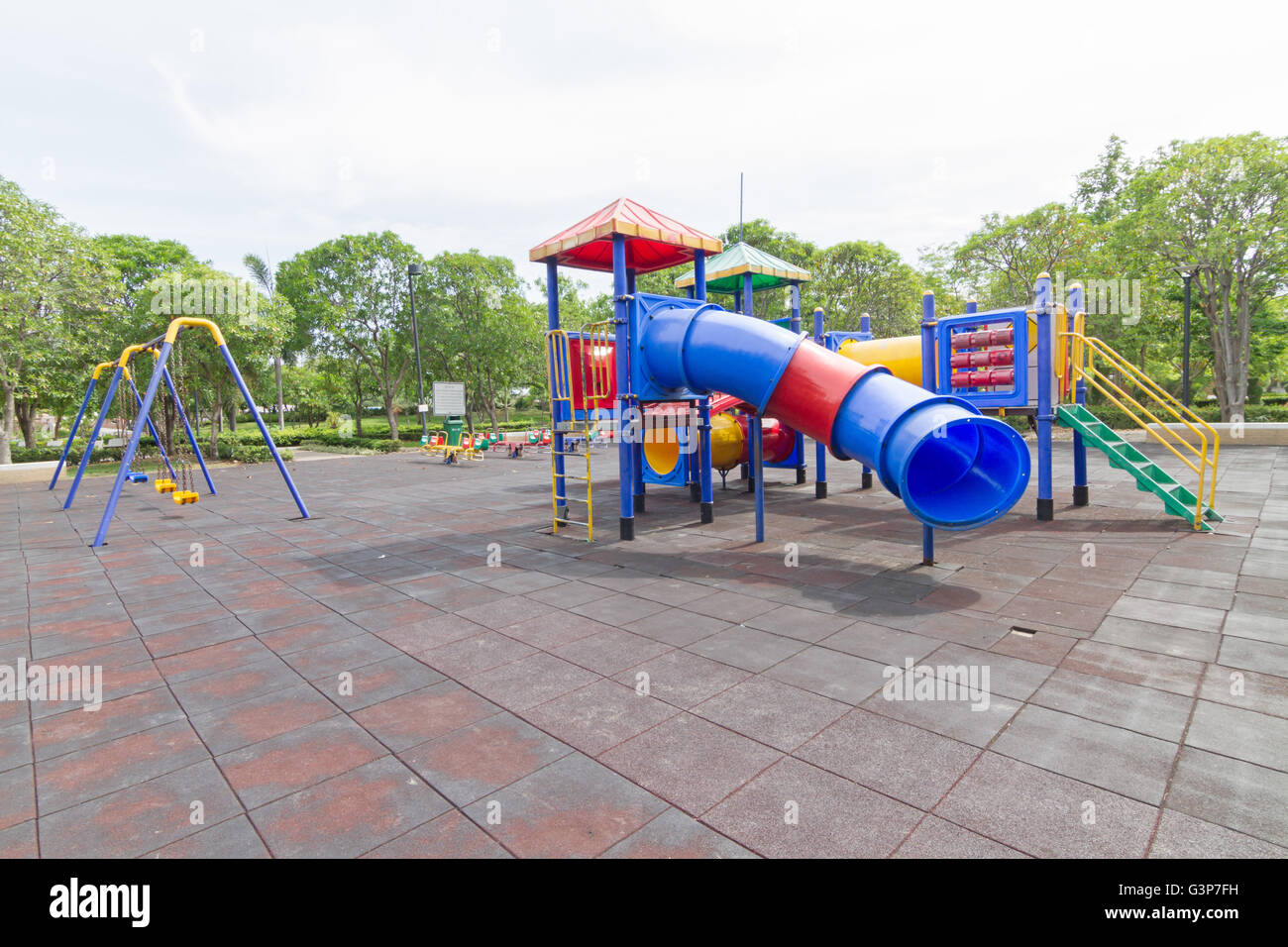 big playground for children in the public park Stock Photo - Alamy