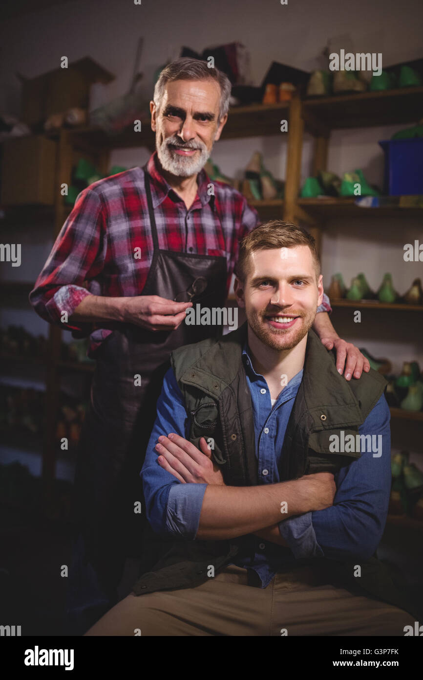 Portrait of cobbler men smiling Stock Photo - Alamy