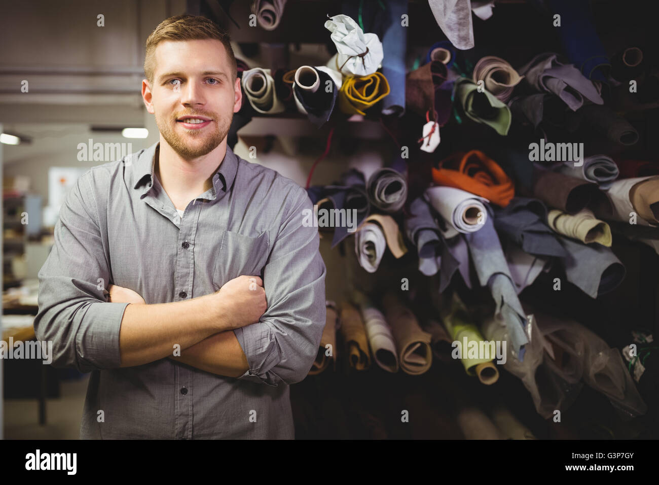 Portrait of cobbler standing Stock Photo - Alamy