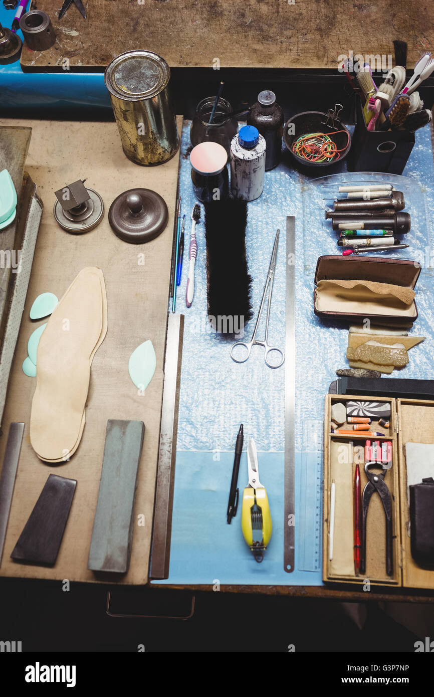Focus on cobblers tools Stock Photo - Alamy