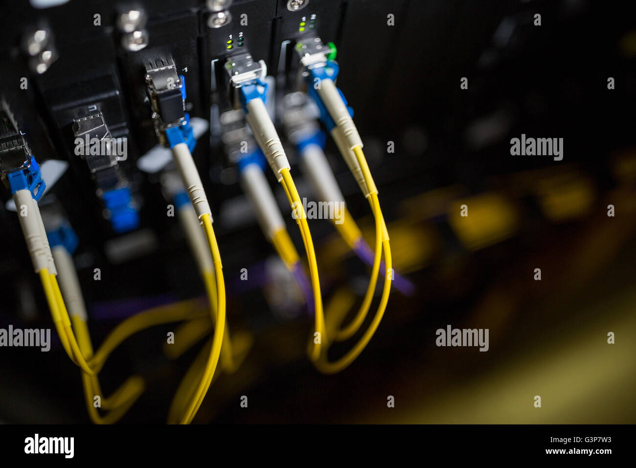 Close-Up of rack mounted server Stock Photo - Alamy