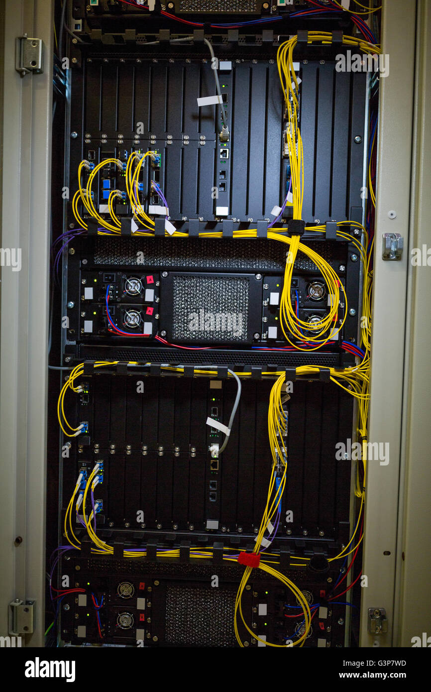 Open locker of rack mounted server Stock Photo - Alamy
