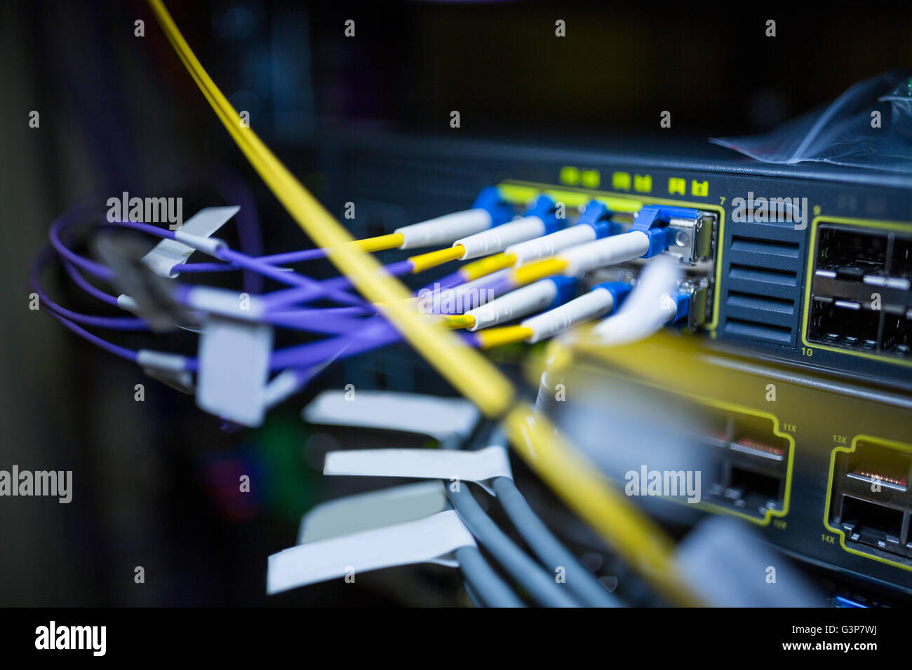 Close-Up of rack mounted server Stock Photo - Alamy