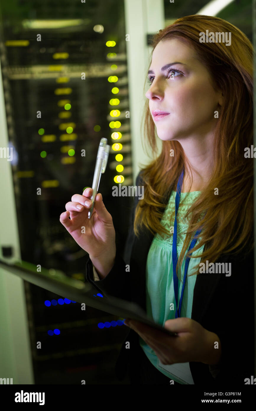 Technician preparing check list Stock Photo - Alamy