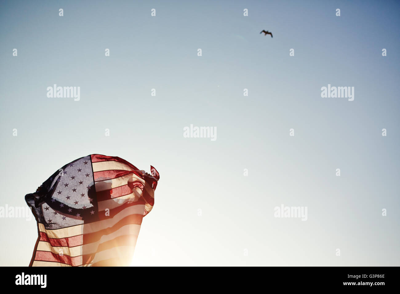 Guy with flag Stock Photo - Alamy
