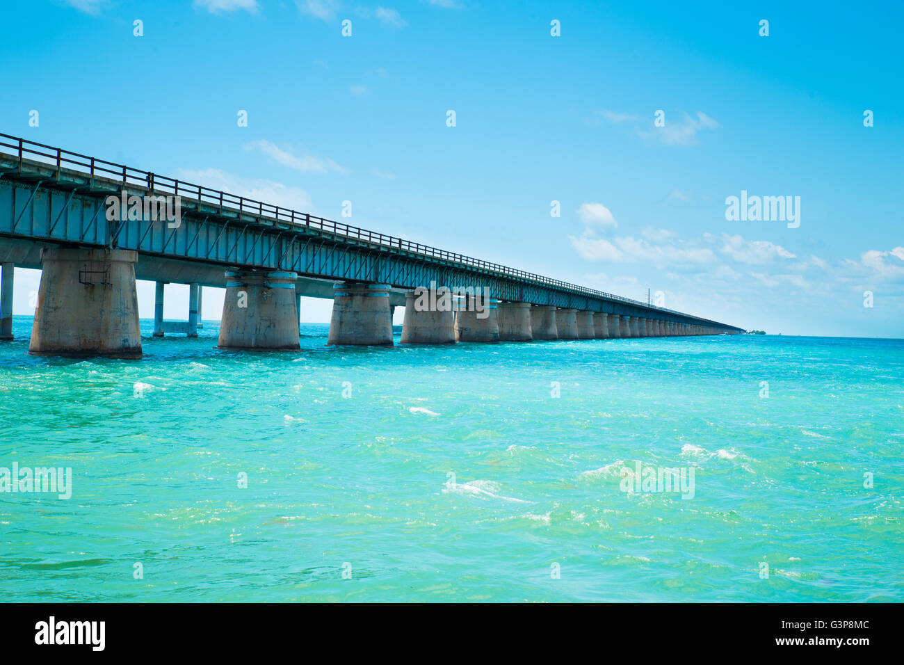 View of the famous old Seven Mile Bridge in the Florida Keys, USA Stock ...