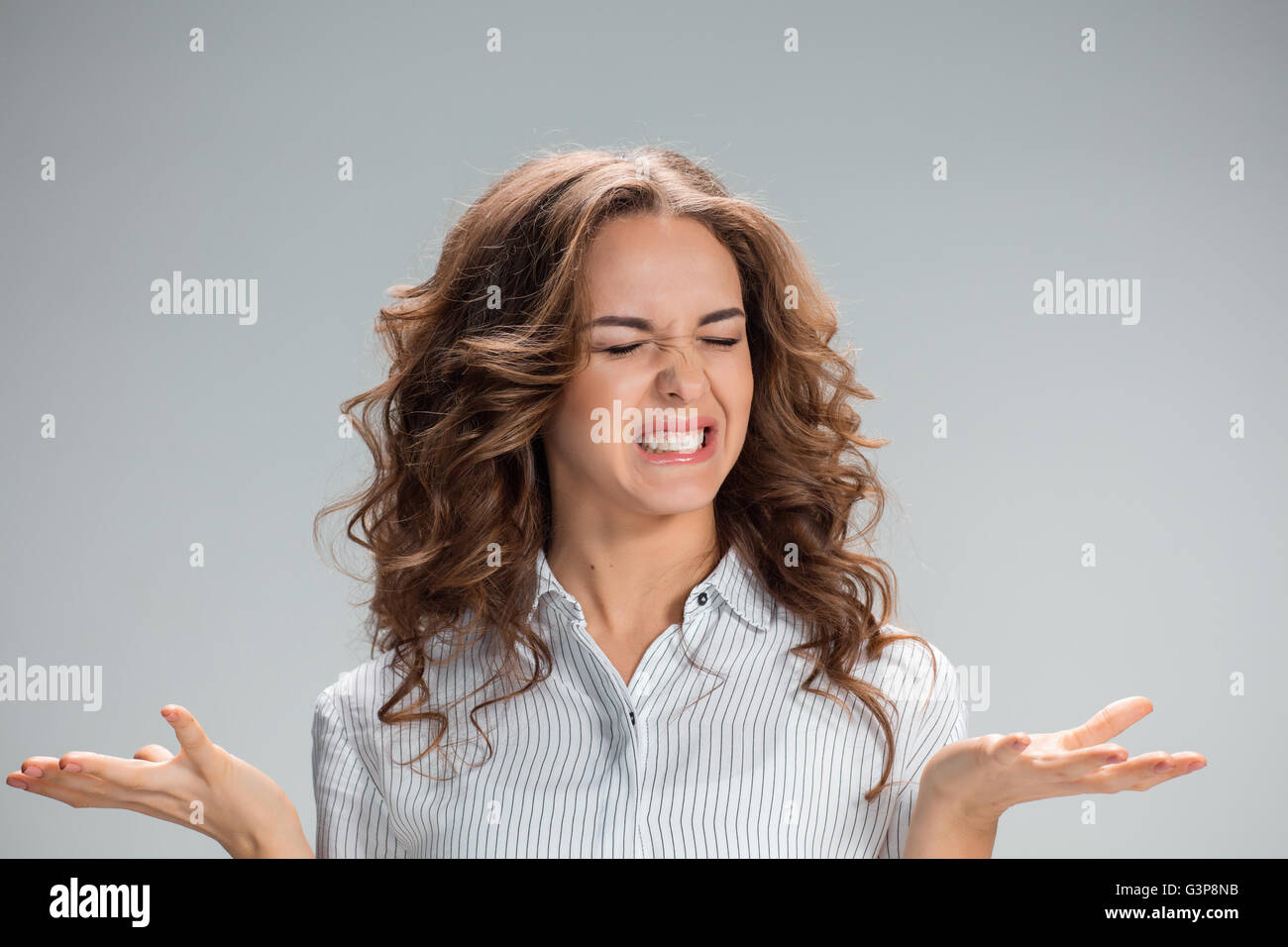 The portrait of disgusted woman Stock Photo - Alamy