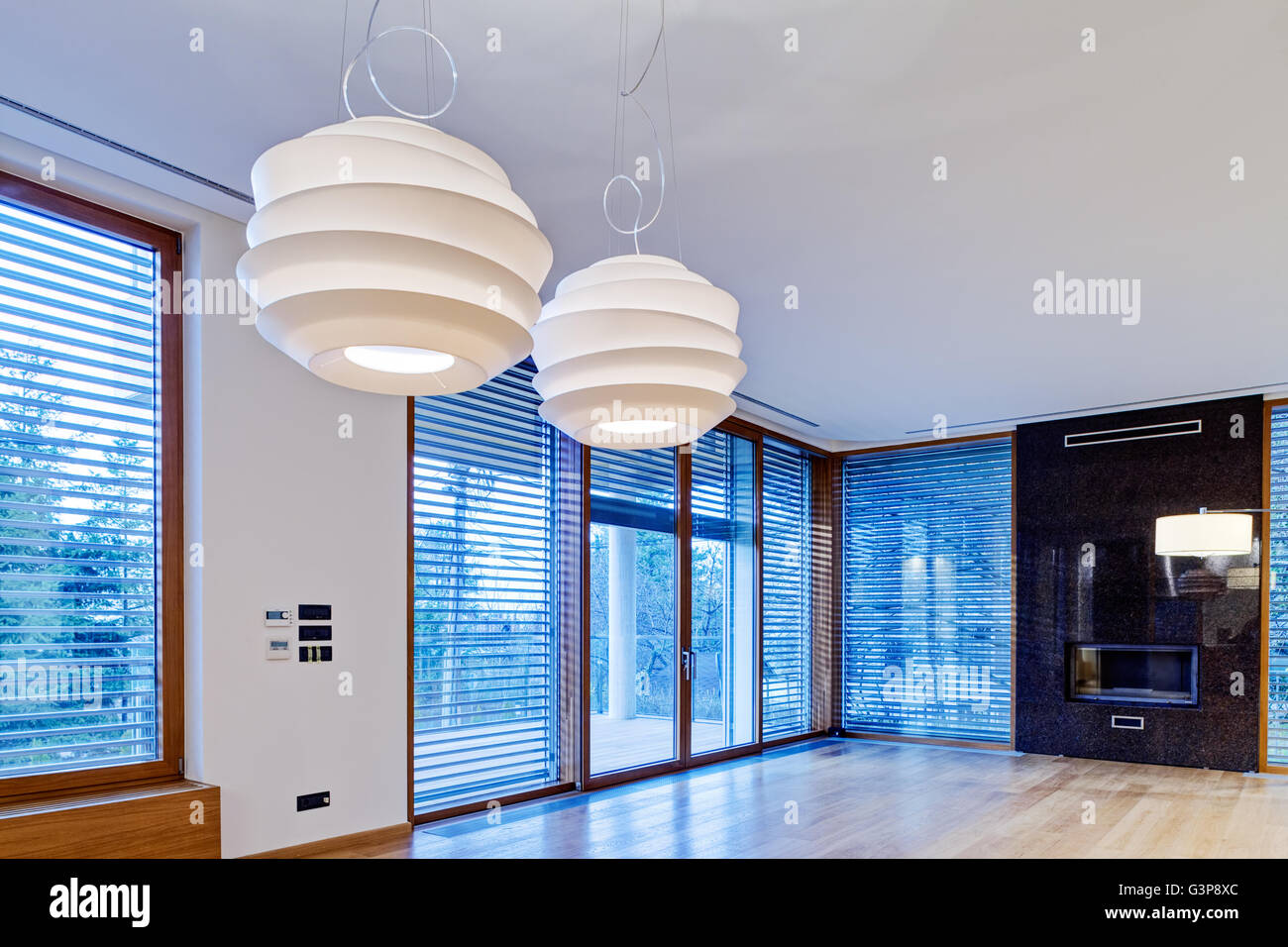 Interior of modern apartment with empty living room Stock Photo - Alamy