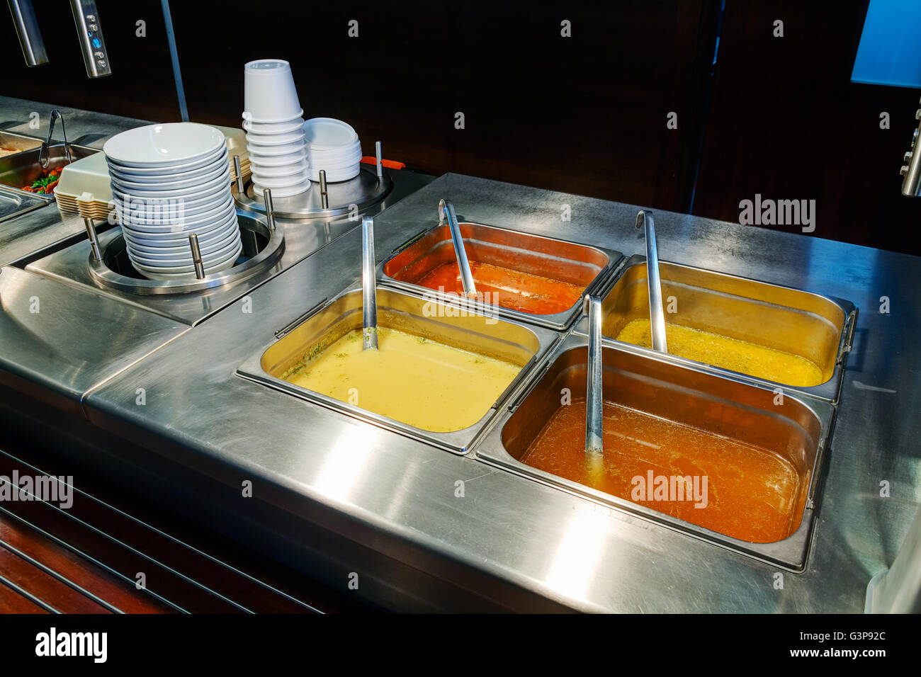 Canteen self service food display plate hi-res stock photography and ...