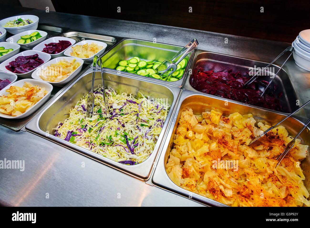 Canteen self service food display plate hi-res stock photography and ...