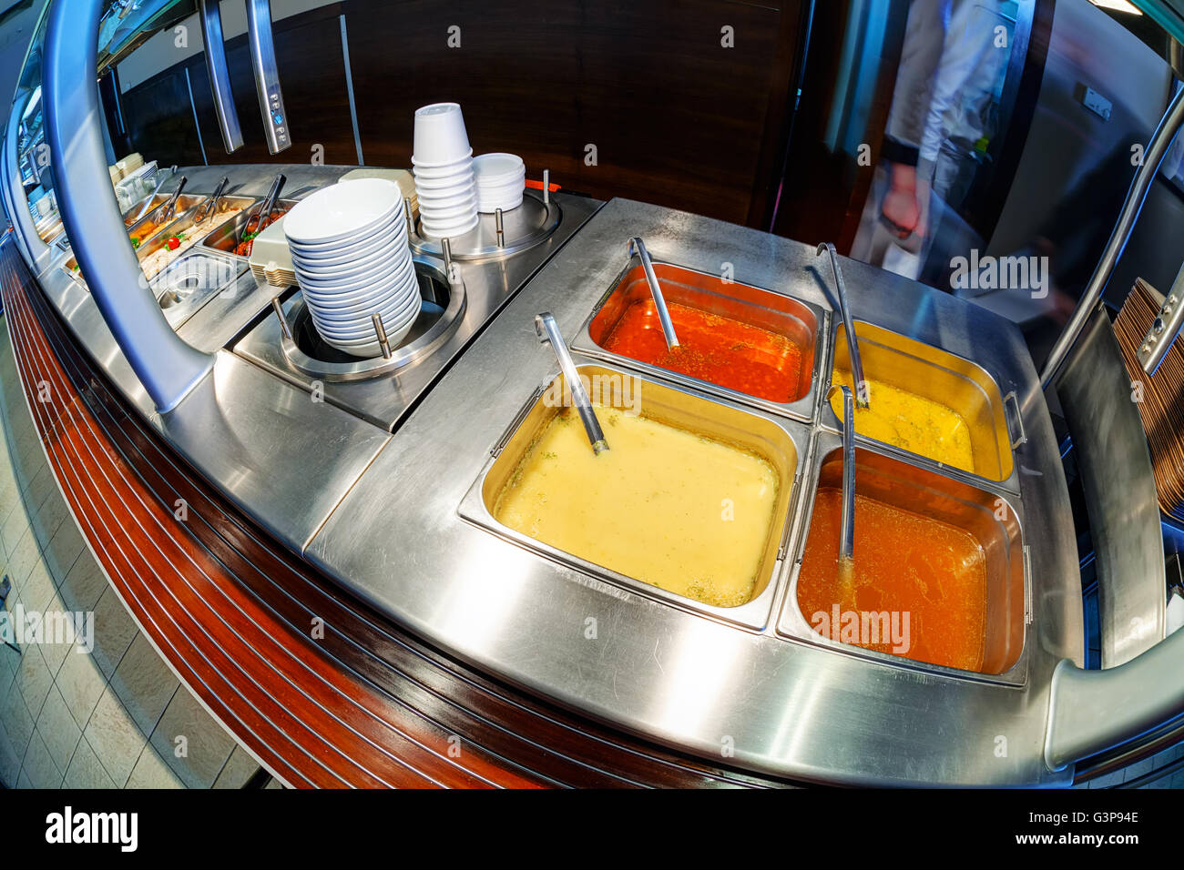 Canteen self service food display plate hi-res stock photography and ...