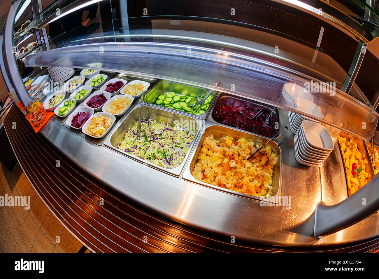 Canteen self service food display plate hi-res stock photography and ...