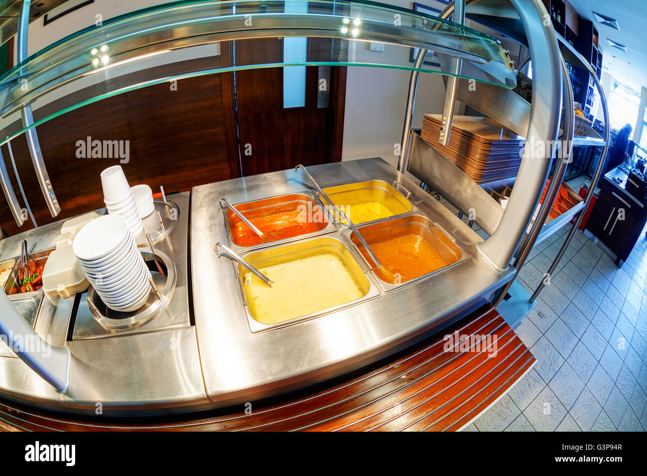 Canteen self service food display plate hi-res stock photography and ...