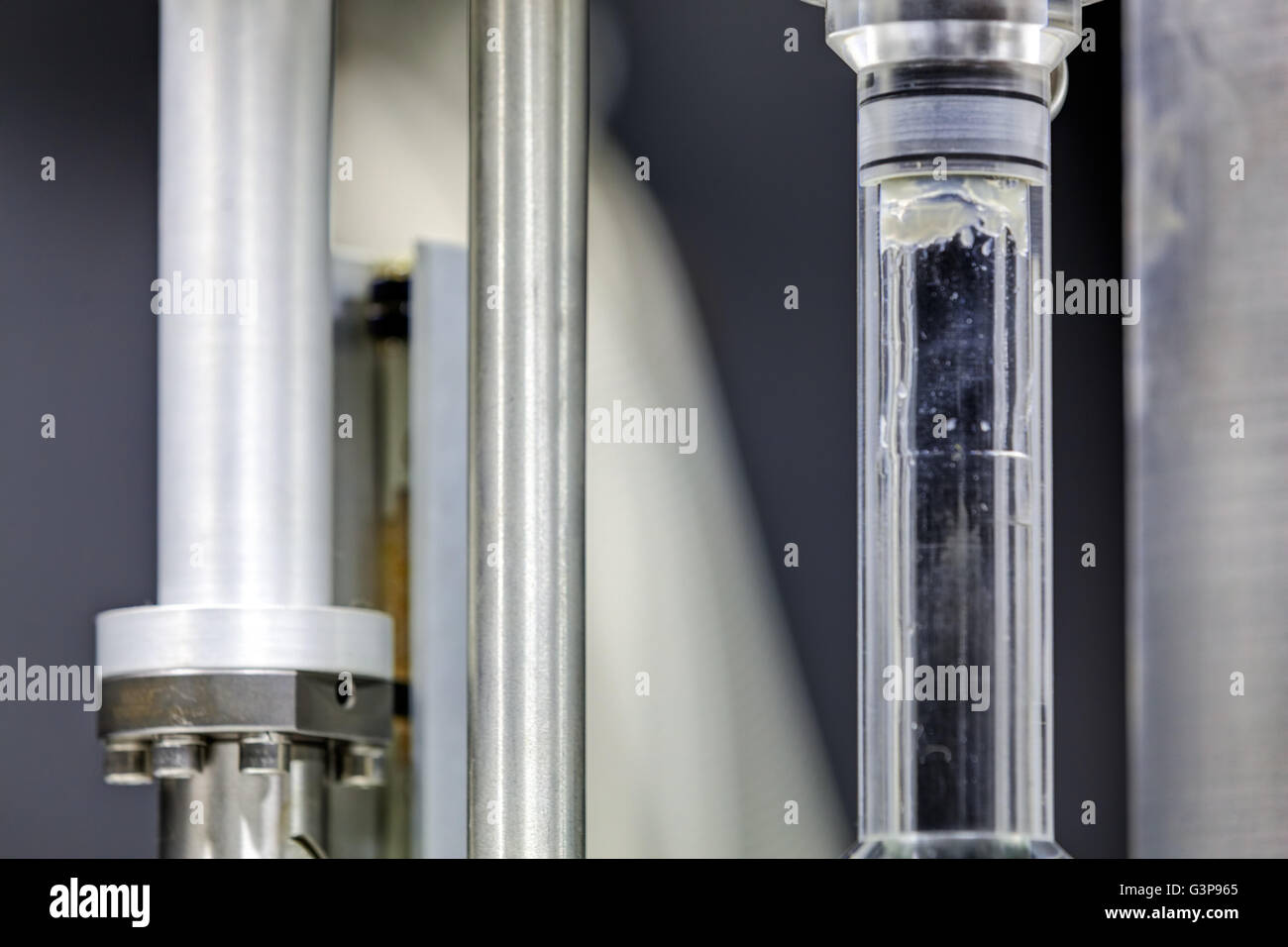 Detail of stainless steel machinery in physics laboratory Stock Photo ...