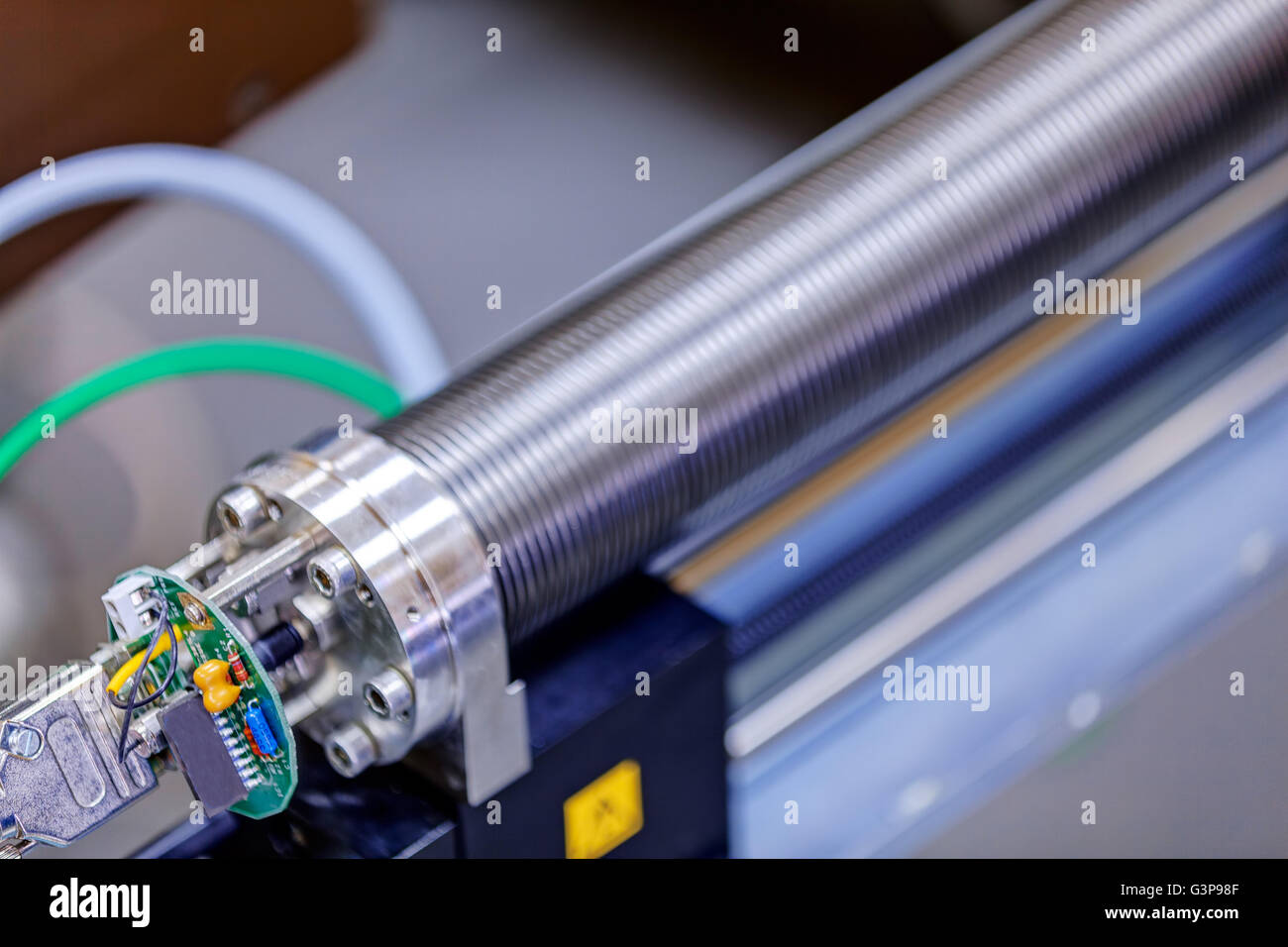 Detail of stainless steel machinery in physics laboratory Stock Photo ...