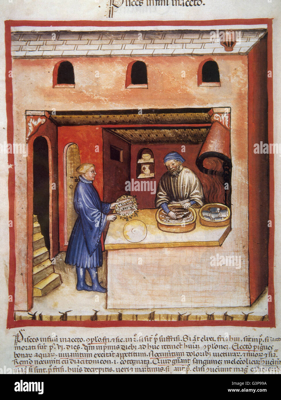 Tacuinum Sanitatis. 14th century. Medieval handbook of health. Man ...