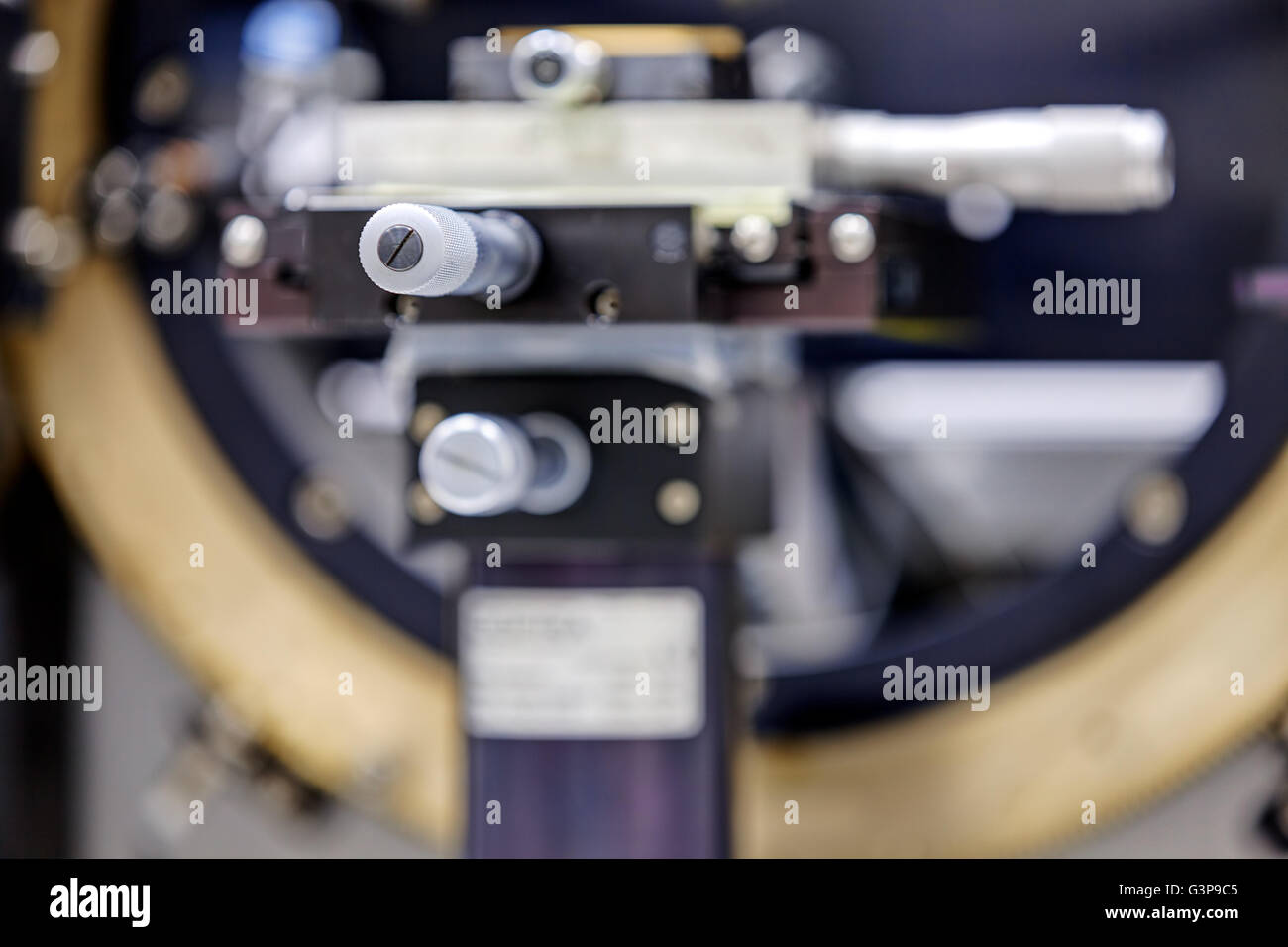 Detail of stainless steel machinery in physics laboratory Stock Photo ...