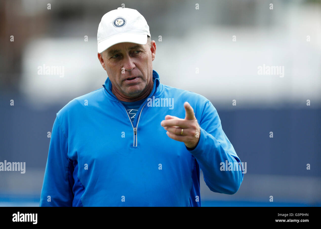 Tennis coach Ivan Lendl during a practice session with Great Britain's ...