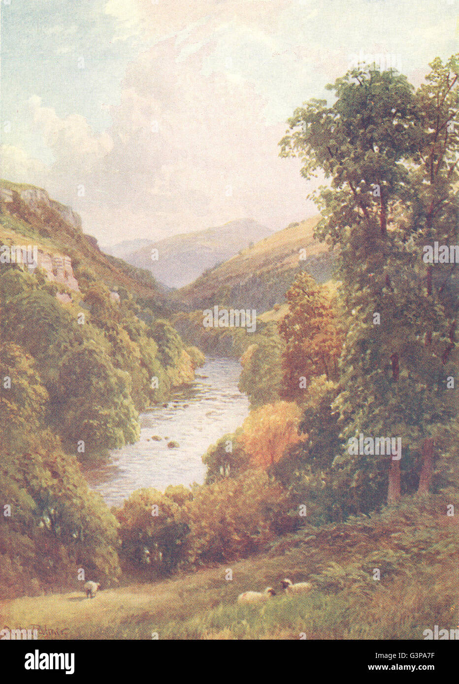 WALES: Aberedw and Black Mountains, vintage print 1926 Stock Photo - Alamy