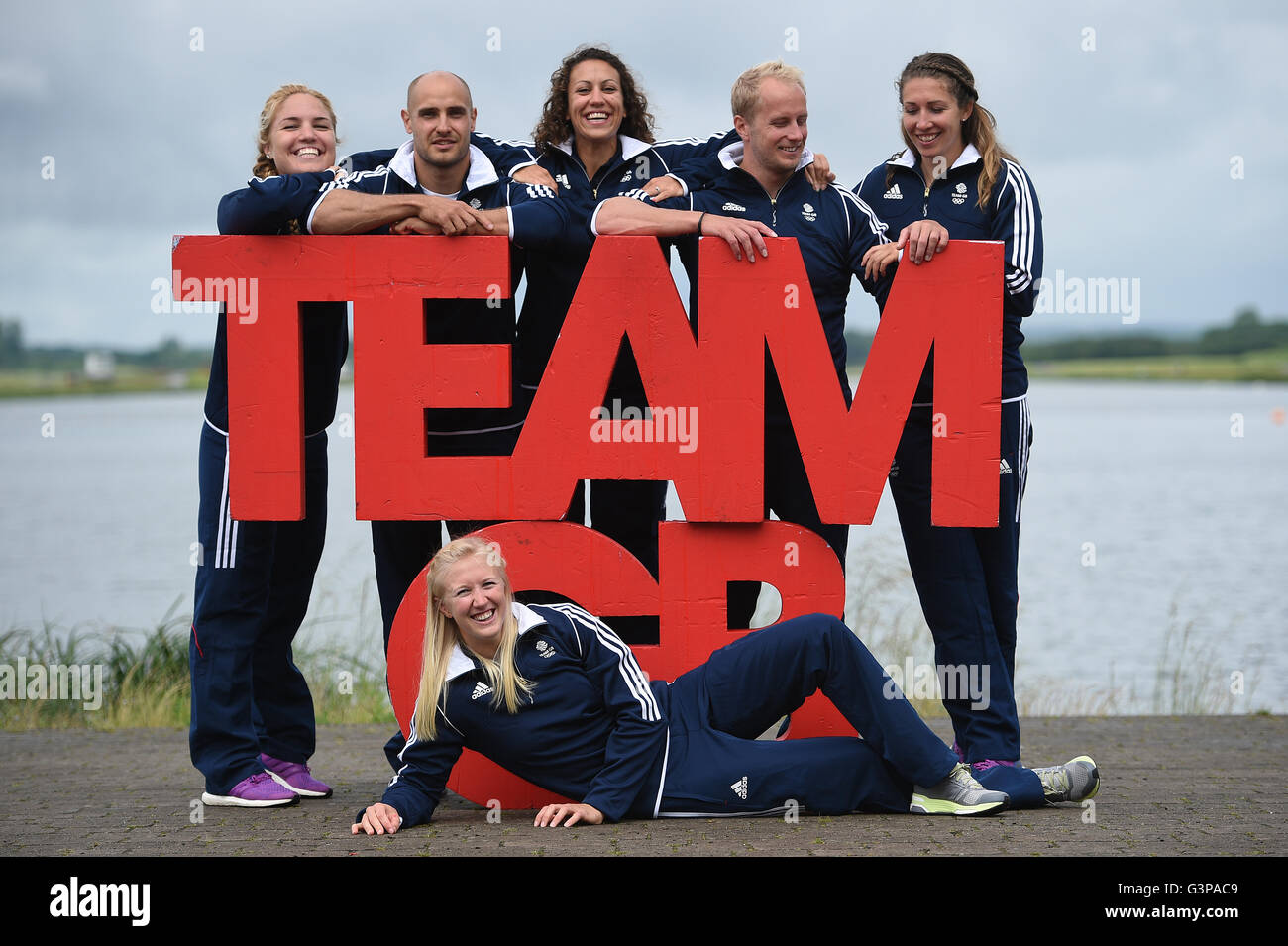 From left to right, Great Britain's Jess Walker, Rachel Cawthorn ...