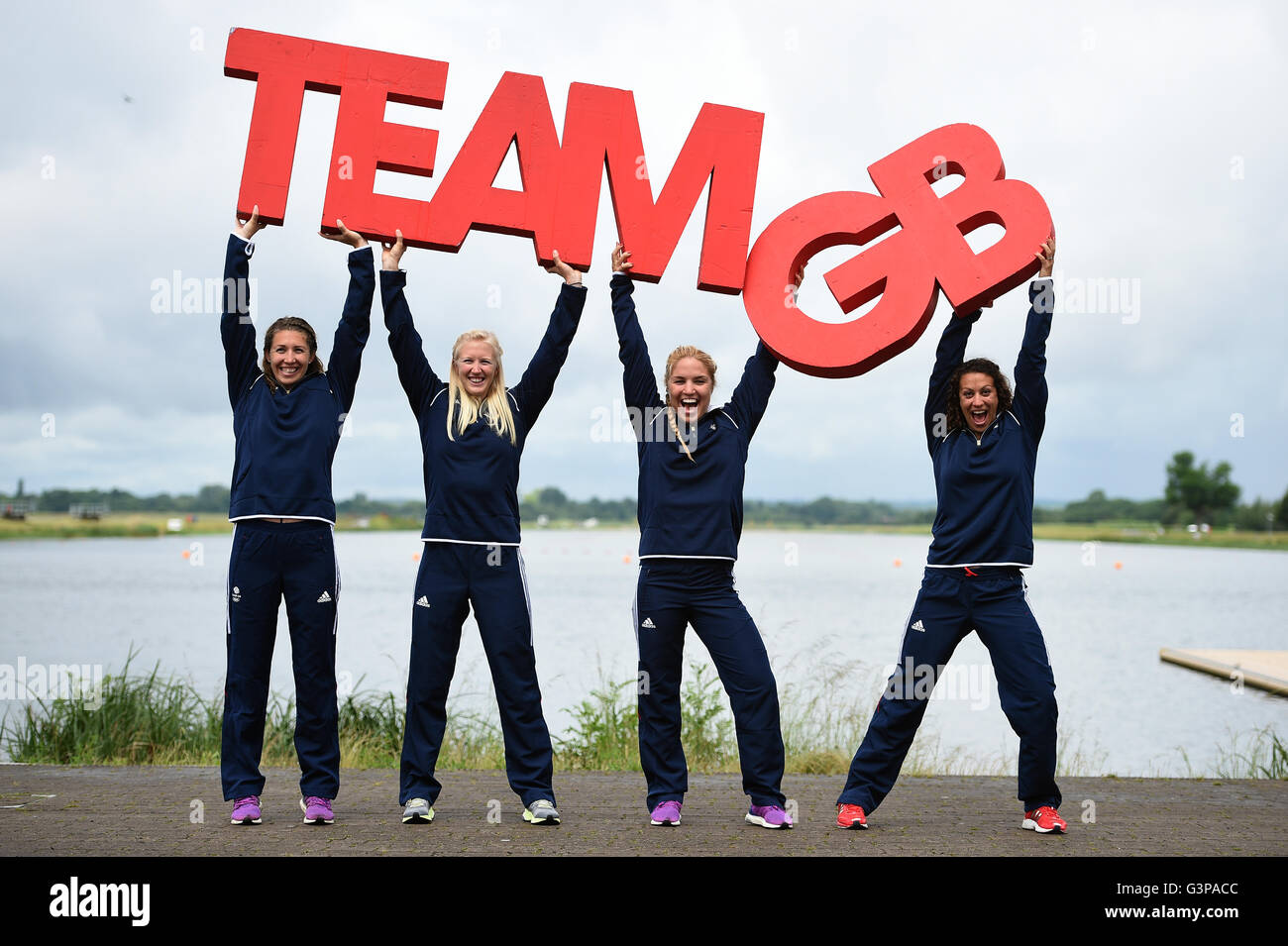 From left to right, Great Britain's Jess Walker, Rachel Cawthorn ...