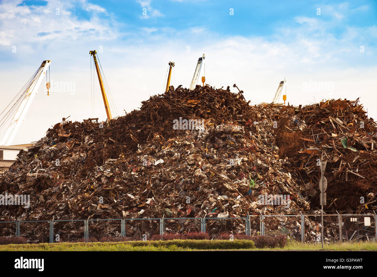 Scrap metal ready for recycling - Industry area Stock Photo - Alamy