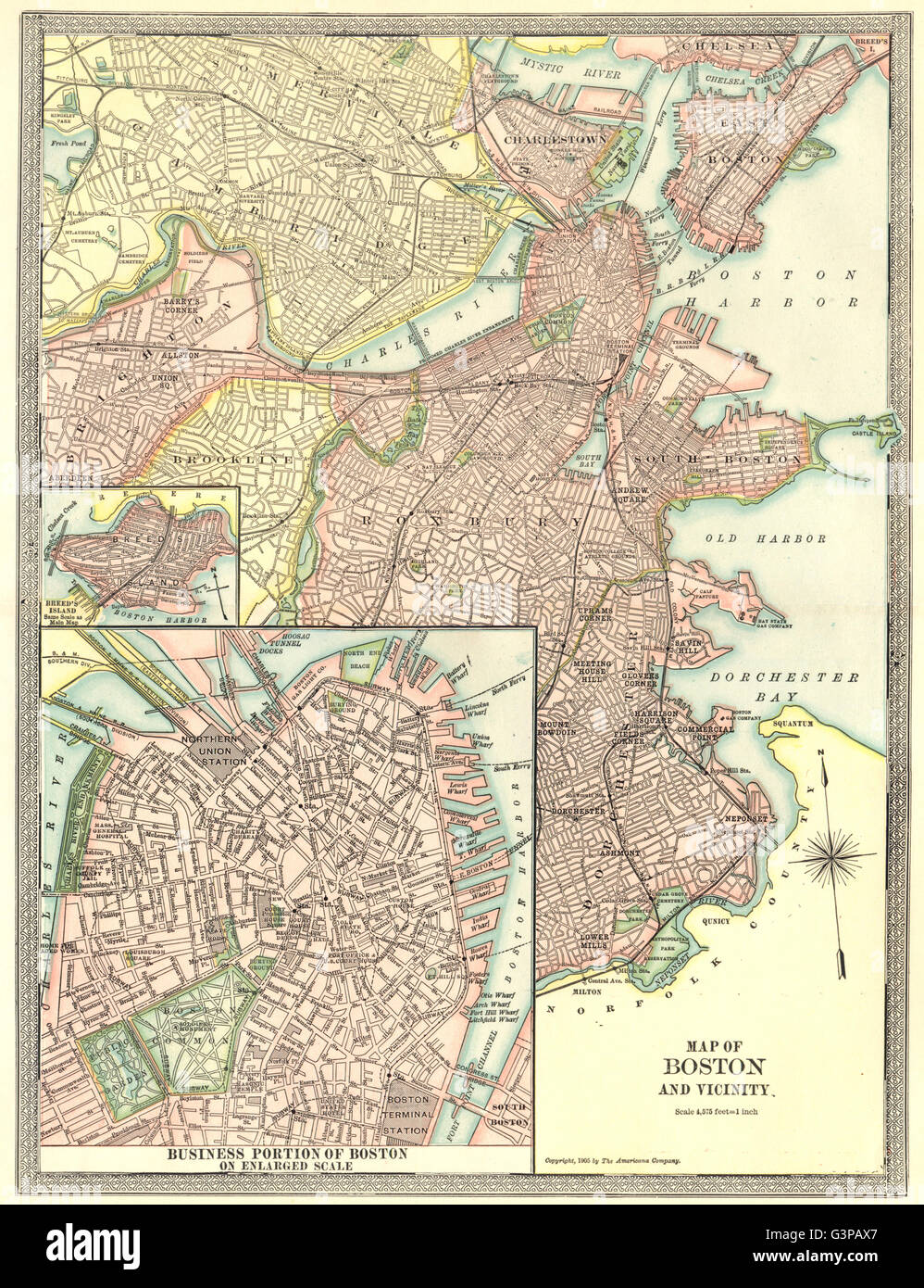 Boston downtown map hi-res stock photography and images - Alamy