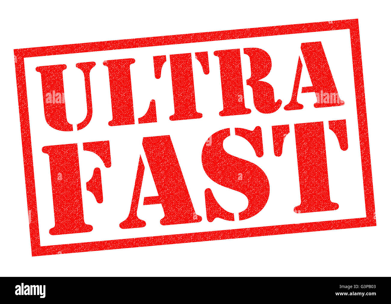 ULTRA FAST red Rubber Stamp over a white background Stock Photo - Alamy