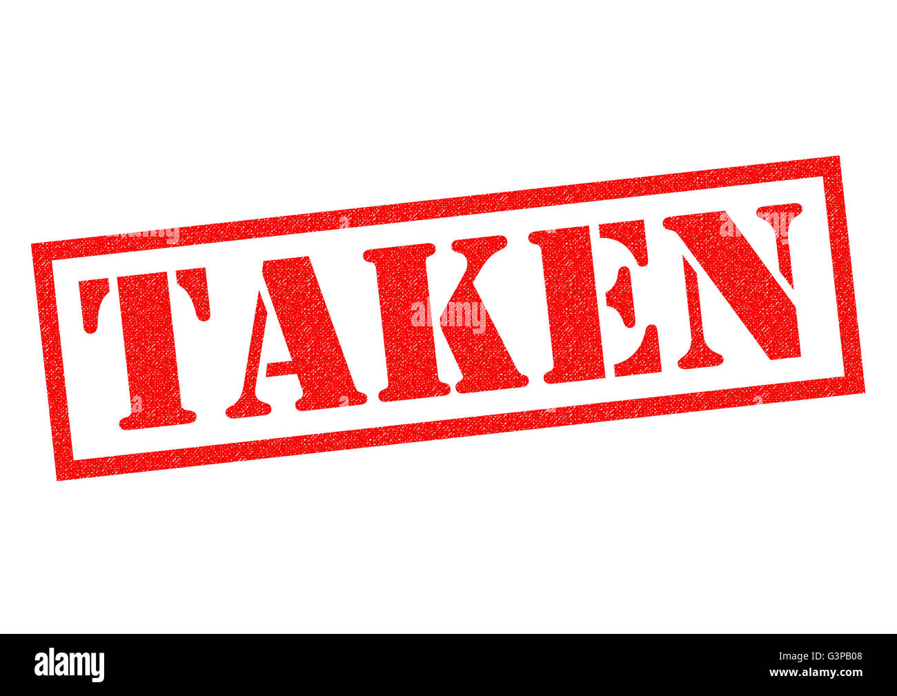 TAKEN red Rubber Stamp over a white background Stock Photo - Alamy