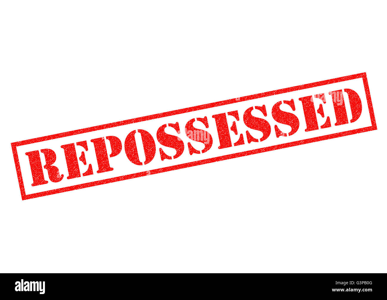 REPOSSESSED red Rubber Stamp over a white background Stock Photo - Alamy