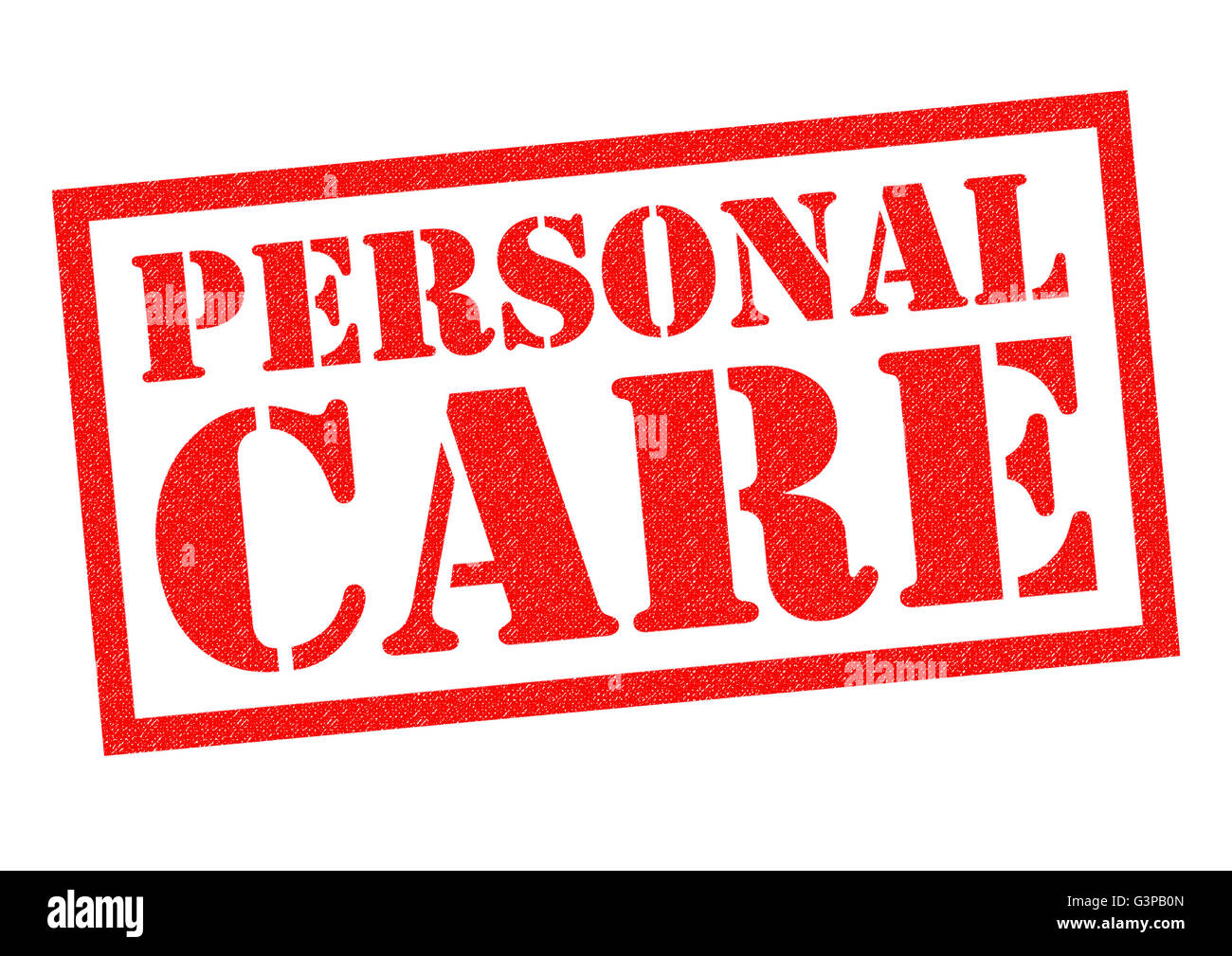 PERSONAL CARE red Rubber Stamp over a white background Stock Photo - Alamy