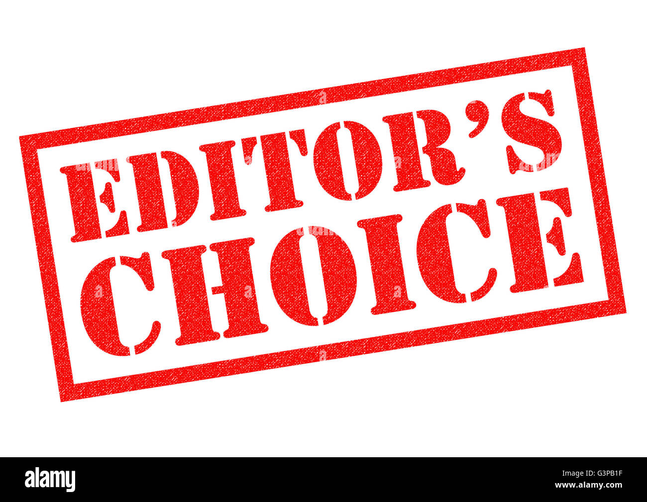 EDITORS CHOICE red rubber stamp over a white background Stock Photo - Alamy
