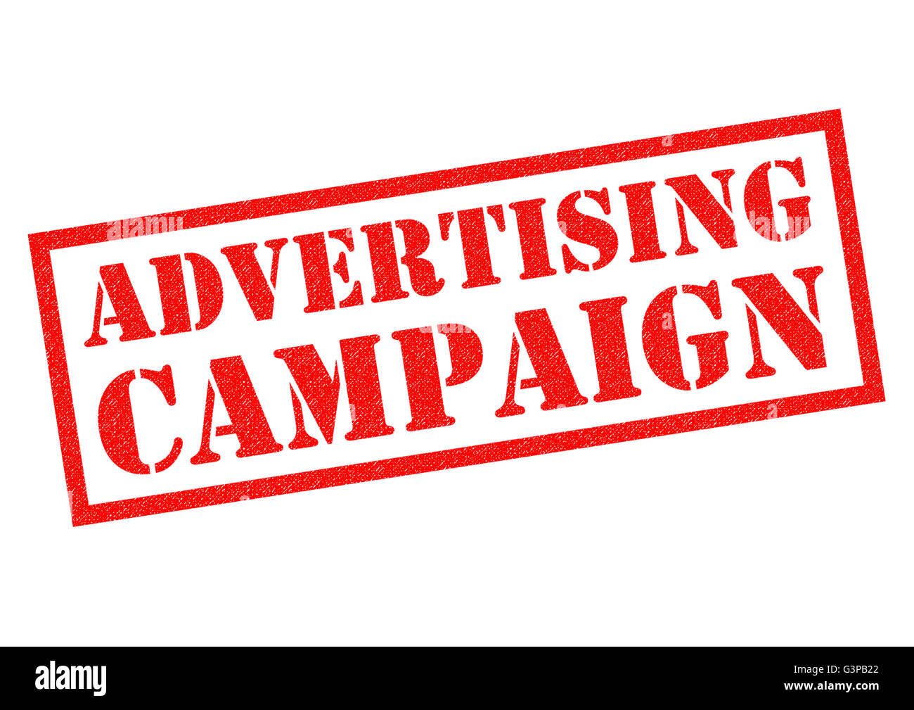 ADVERTISING CAMPAIGN red Rubber Stamp over a white background Stock ...