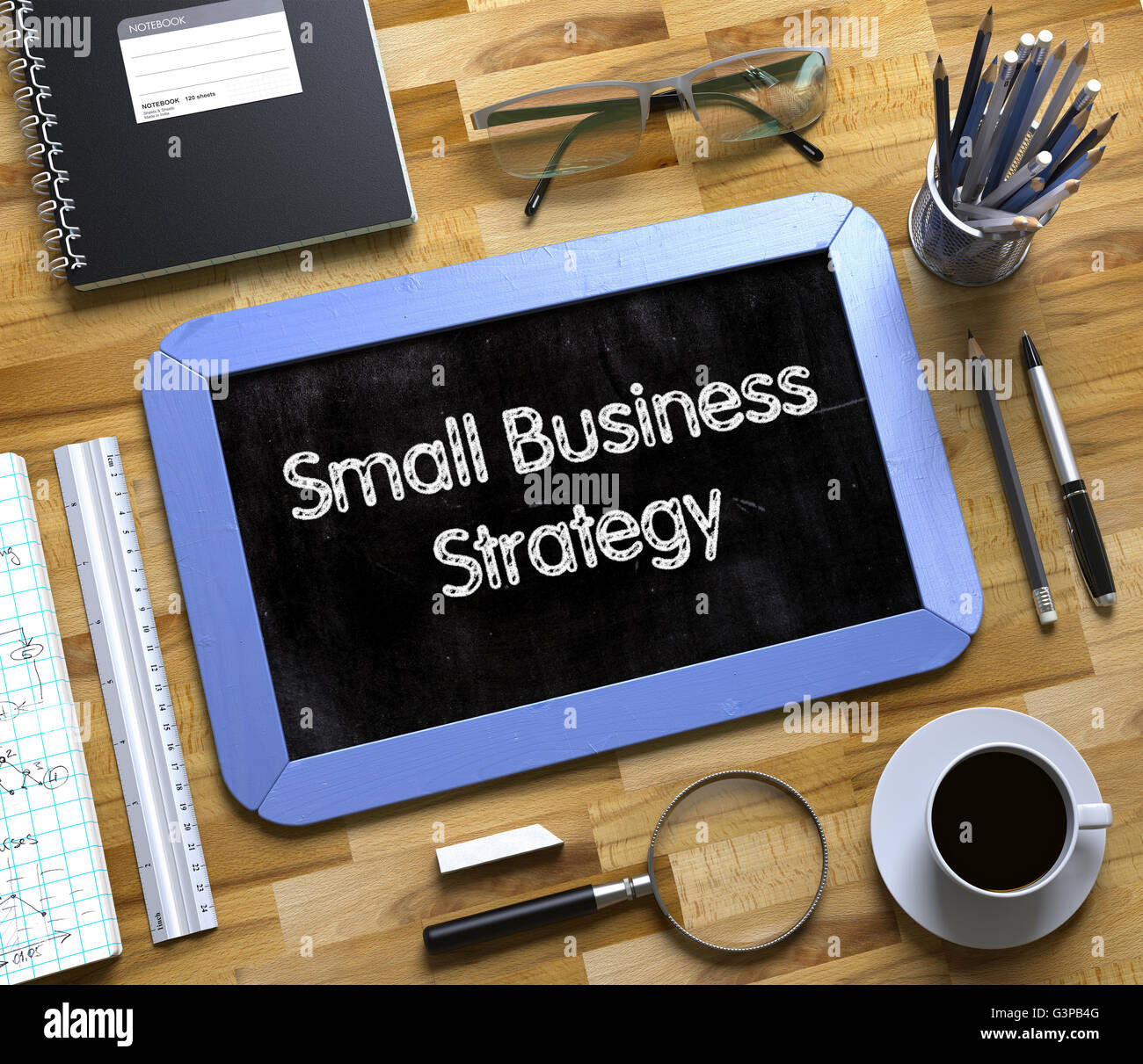 Small Business Strategy on Chalkboard Stock Photo - Alamy